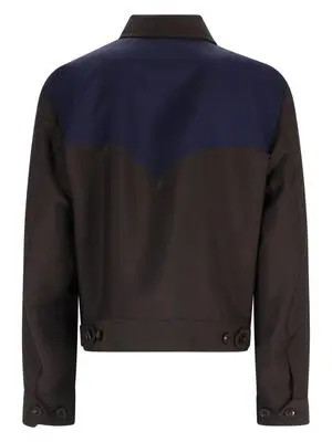 Versace Wool And Mohair Zip Up Jacket - Brown
