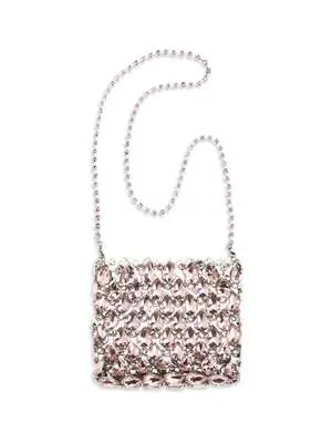 SELF-PORTRAIT Crystal Mesh Pouch - Pink