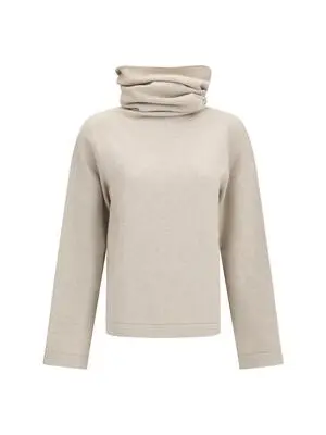 Alaïa High-neck Jumper - Cream