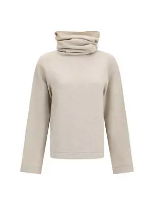 Alaïa High-neck Wool Jumper - Cream