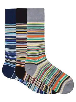 Paul Smith 3-pack Striped Socks - Multicolor