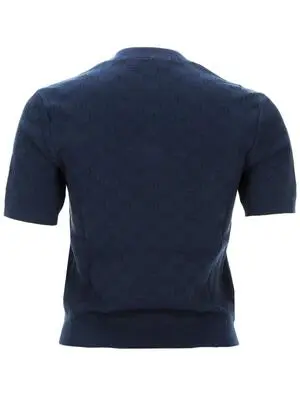 Gucci Viscose Jacquard Gg Top - Blue