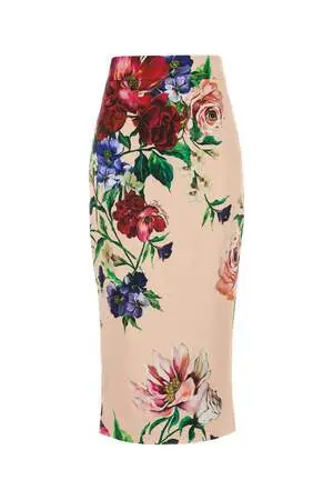 Dolce & Gabbana Printed Stretch Satin Skirt - Multicolor
