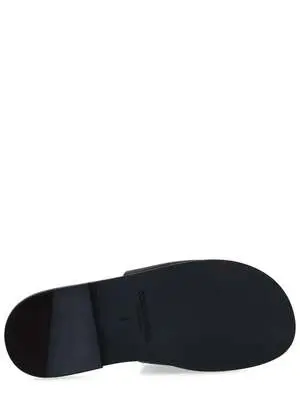 Dolce & Gabbana Leather Logo Slides - Black