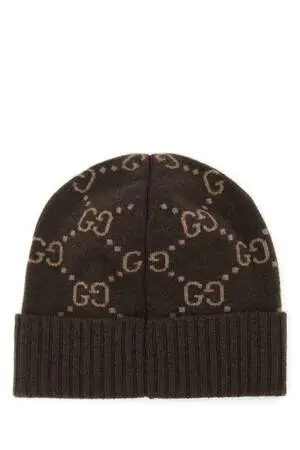 Gucci Embroidered Cashmere Beanie Hat