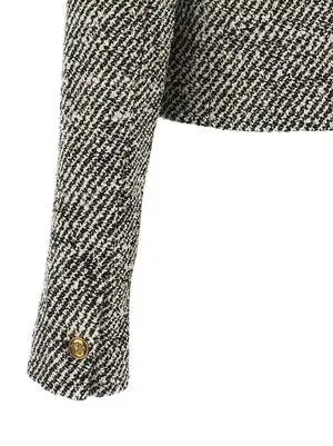 Versace Bouclé Wool Blend Blouson Jacket