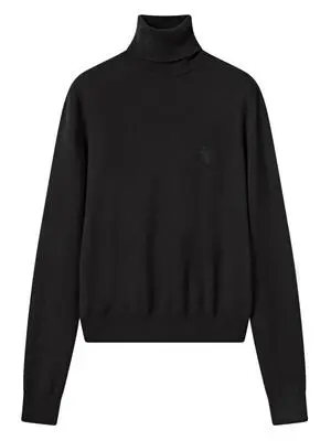 Gucci Wool Turtleneck With Embroidery - Black