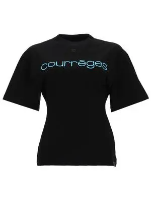 COURREGES T-shirt Con Logo - Black
