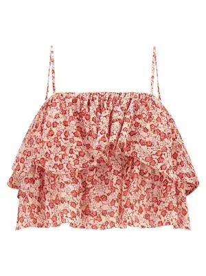 Isabel Marant Étoile Erisa Floral Crop Top - Red