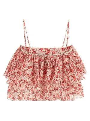 Isabel Marant Étoile Erisa Floral Crop Top - Red
