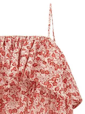 Isabel Marant Étoile Erisa Floral Crop Top - Red