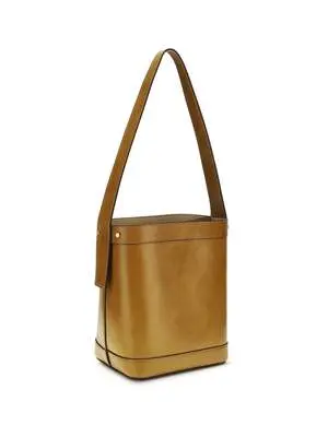 Versace Small Leather Pivot Bucket Bag - Brown