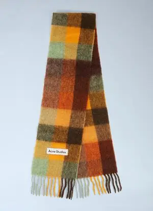 Acne Studios Fringed Check Scarf