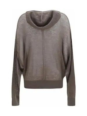 Rick Owens Semi-sheer Knit Hoodie - Gray