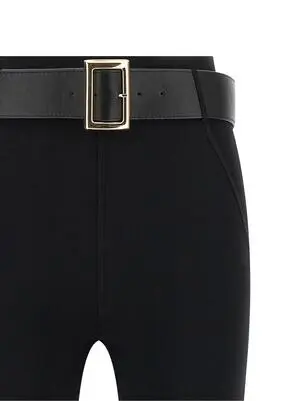 SELF-PORTRAIT Leggings With Stirrup And Belt - Black