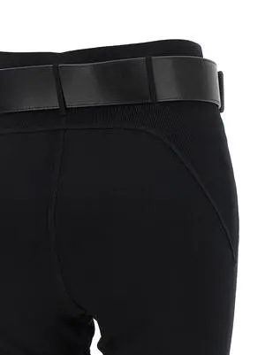 SELF-PORTRAIT Leggings With Stirrup And Belt - Black