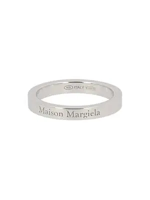 MAISON MARGIELA Anello Con Logo - Silver