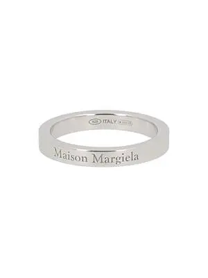 MAISON MARGIELA Anello Con Logo - Silver