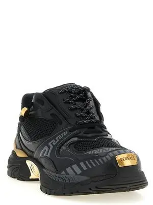 Versace Mesh And Leather Sneakers - Multicolor
