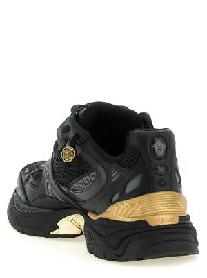 Versace Mesh And Leather Sneakers - Multicolor