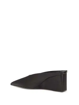 Alaïa Satin Wedge Mules