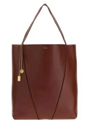 Chloé Caramel Leather Large Spin Shopping Bag - Brown
