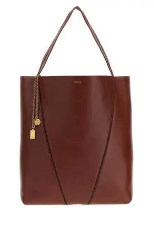 Chloé Caramel Leather Large Spin Shopping Bag - Brown