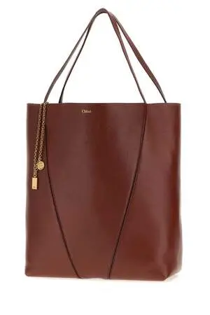 Chloé Caramel Leather Large Spin Shopping Bag
