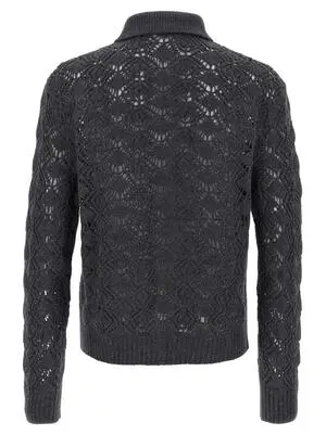 JIL SANDER Openwork Wool Cardigan