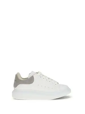 Alexander McQueen Oversized Sneakers With Suede Heel Tab - White