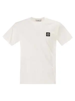 Stone Island Slim Fit T-shirt With Compass Patch - White