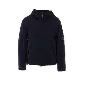 C.P. COMPANY Lens Logo Twill Hooded Jacket - Black