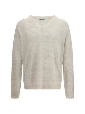 Our Legacy Rue V-neck Soft Cyclone Linen Sweater - Cream
