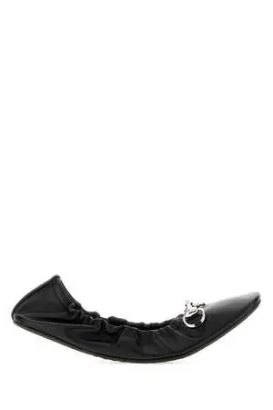 Gucci Leather Prima Ballerinas - Black