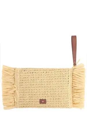 ANYA HINDMARCH Raffia Clutch - Cream