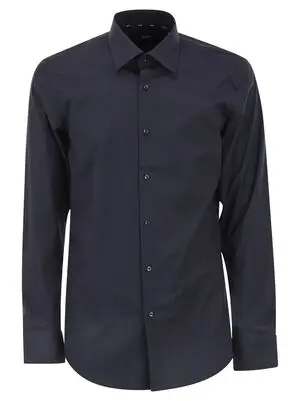 BOSS Slim Fit Shirt In Easy-iron Stretch Cotton Poplin - Blue