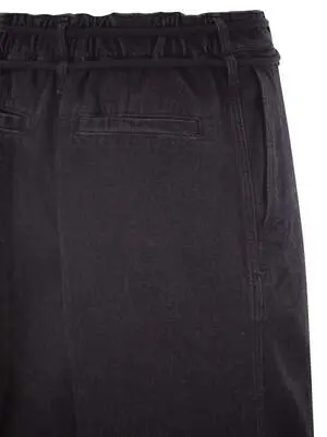 Sportmax Capsula Denim Trousers With Belt - Black