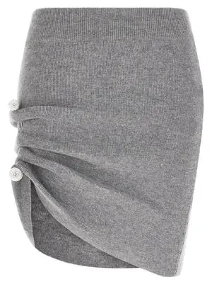 Giuseppe Di Morabito Jewel Pin Skirt - Gray