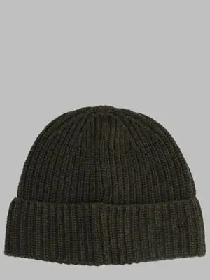Stone Island Virgin Wool Ribbed Beanie - Multicolor