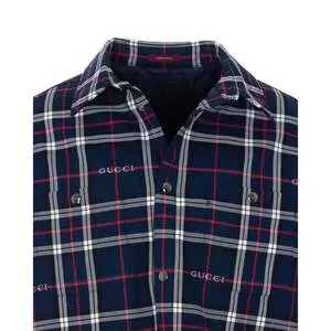Gucci Logo Tartan Padded Jacket