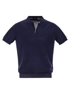FAY Cotton Buttonless Polo Shirt - Multicolor