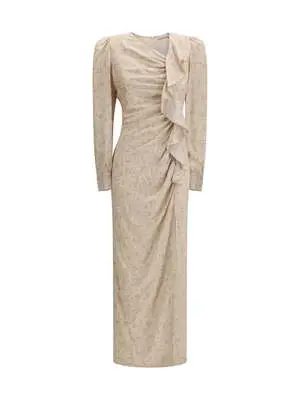 Alessandra Rich ALESSANDRA RICH Jacquard Draped Dress With Flounces Multicolor