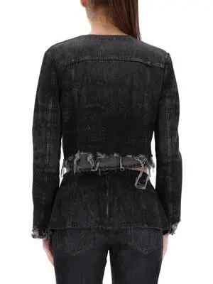 DIESEL® Cropped Hemp-blend Jacket - Black