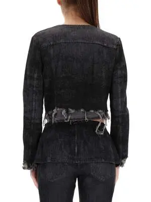 DIESEL® Cropped Hemp-blend Jacket - Black