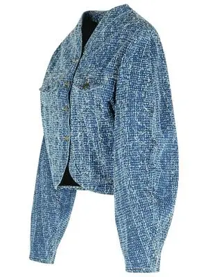 ROTATE BY BIRGER CHRISTENSEN Cotton Short Jacket - Blue