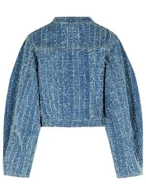ROTATE BY BIRGER CHRISTENSEN Cotton Short Jacket - Blue