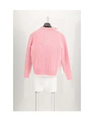 Dior Cashmere Intrecciato Knit Pullover - Pink