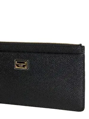Dolce & Gabbana Large Black Dauphine Leather Card Case - Multicolor