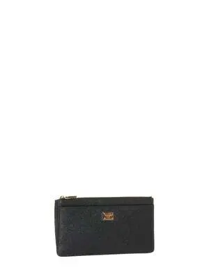 Dolce & Gabbana Large Black Dauphine Leather Card Case - Multicolor