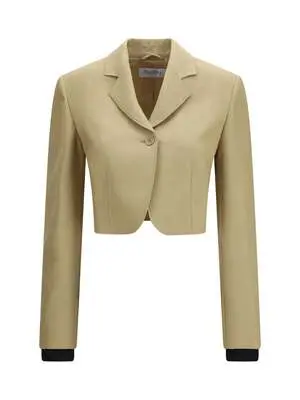 Max Mara Linen Cropped Jacket - Cream